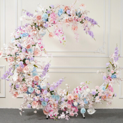 Large Half Moon Gate Arch Frame Flower Balloon Stand Wedding Party Prop ...