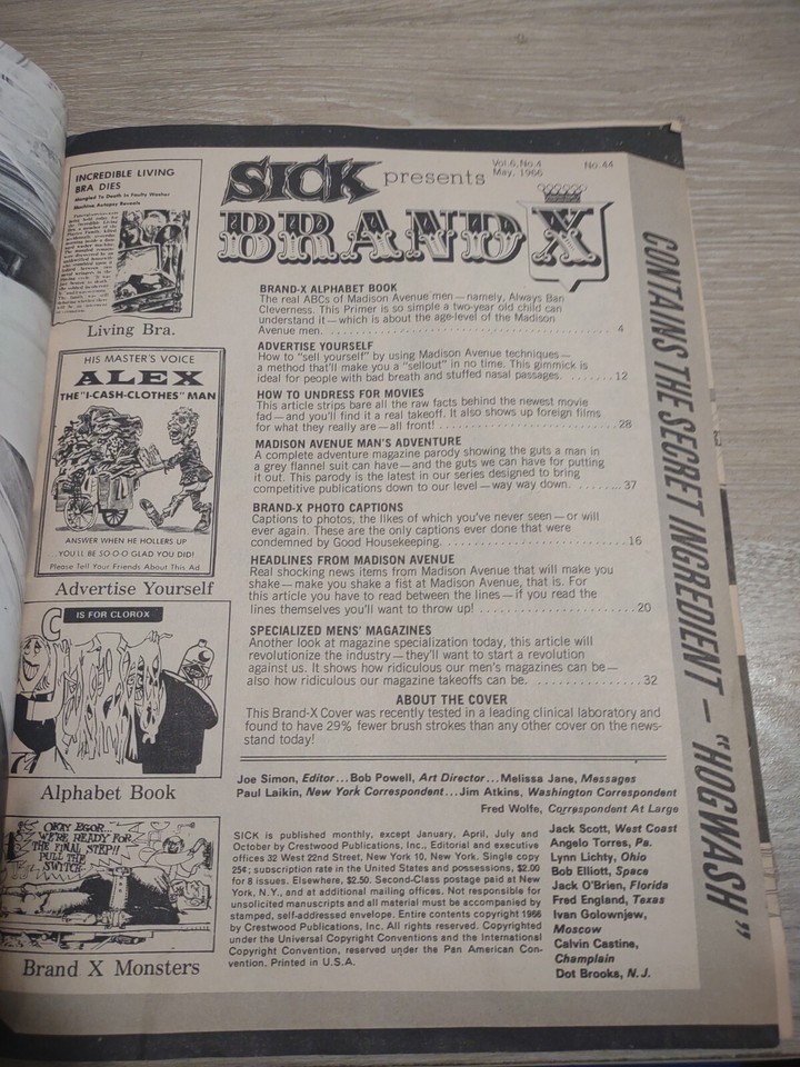 SICK Magazine Special #44 (May 1966) Brand X Issue - GD | eBay