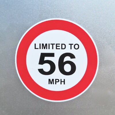 Limited To 56 MPH Speed Restriction Vinyl Sticker Decal For Car Van ...