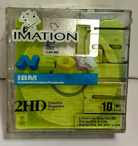 Sealed IBM Imation Neon 2HD Diskettes Set of 10 Formatted 1.44 MB | eBay