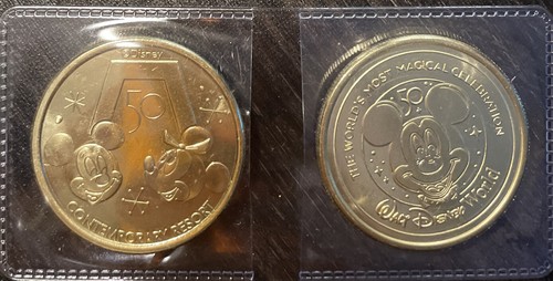 Walt Disney World 50th Anniversary Gold Metal Medallion Coin Mickey | eBay