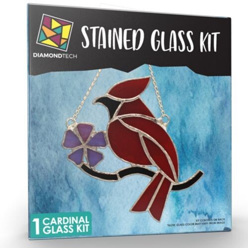 Studio Pro Pre-Cut Stained Glass Kit Cardinal Make Your Own Stained ...