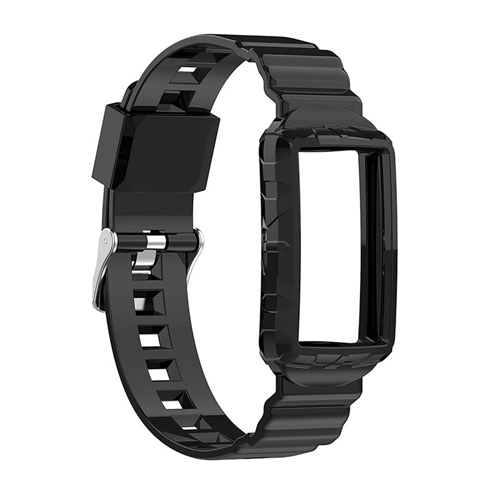 For Fitbit Charge 5/4/3/3SE Strap Silicone Watch Band Wrist Strap Metal ...