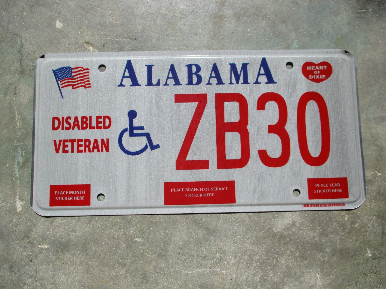 Alabama Disabled Veteran license plate # ZB30 | eBay
