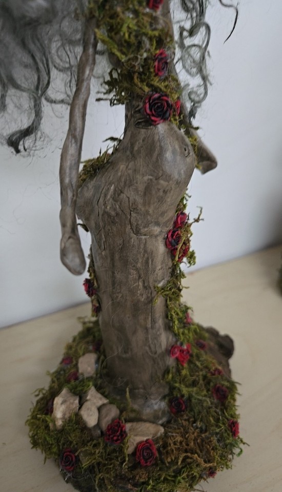 OOAK Creepy Oddity Art Doll Clay Spooky Moss & Roses Skeleton Ghoul ...