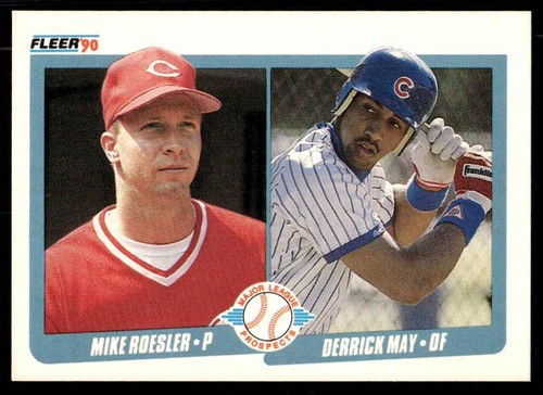 1990 Fleer Baseball Card Mike Roesler/Derrick May Rookie Cincinnati ...