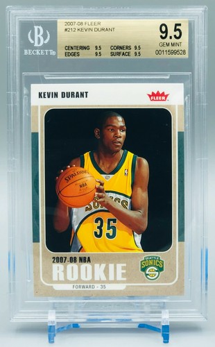 Kevin Durant 2007 Fleer #212 Rookie Base BGS 9.5 | eBay