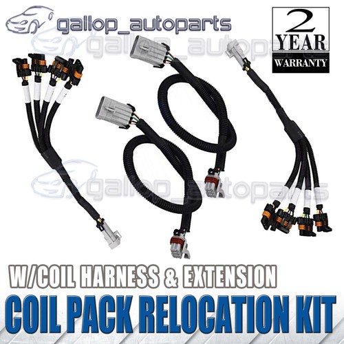 4Pcs Coil Pack Relocation Kit w/Coil Harness & Extension D580 For LS1 ...