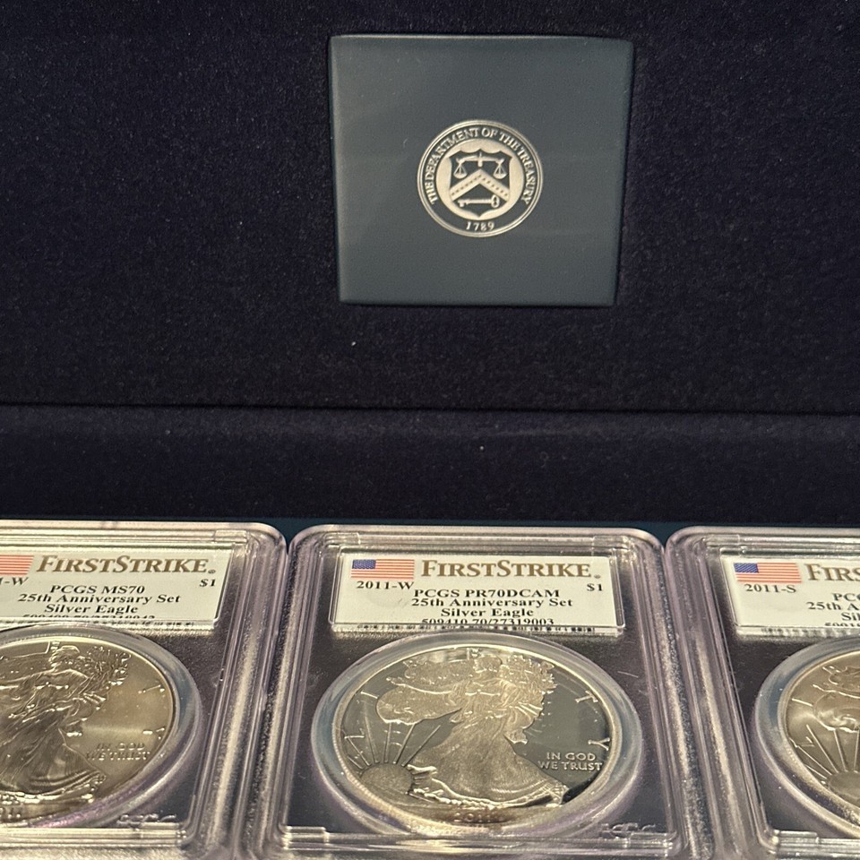 2011 25th ANNIVERSARY AMERICAN SILVER EAGLE SET PCGS MS 70/PR 70 WITH ...