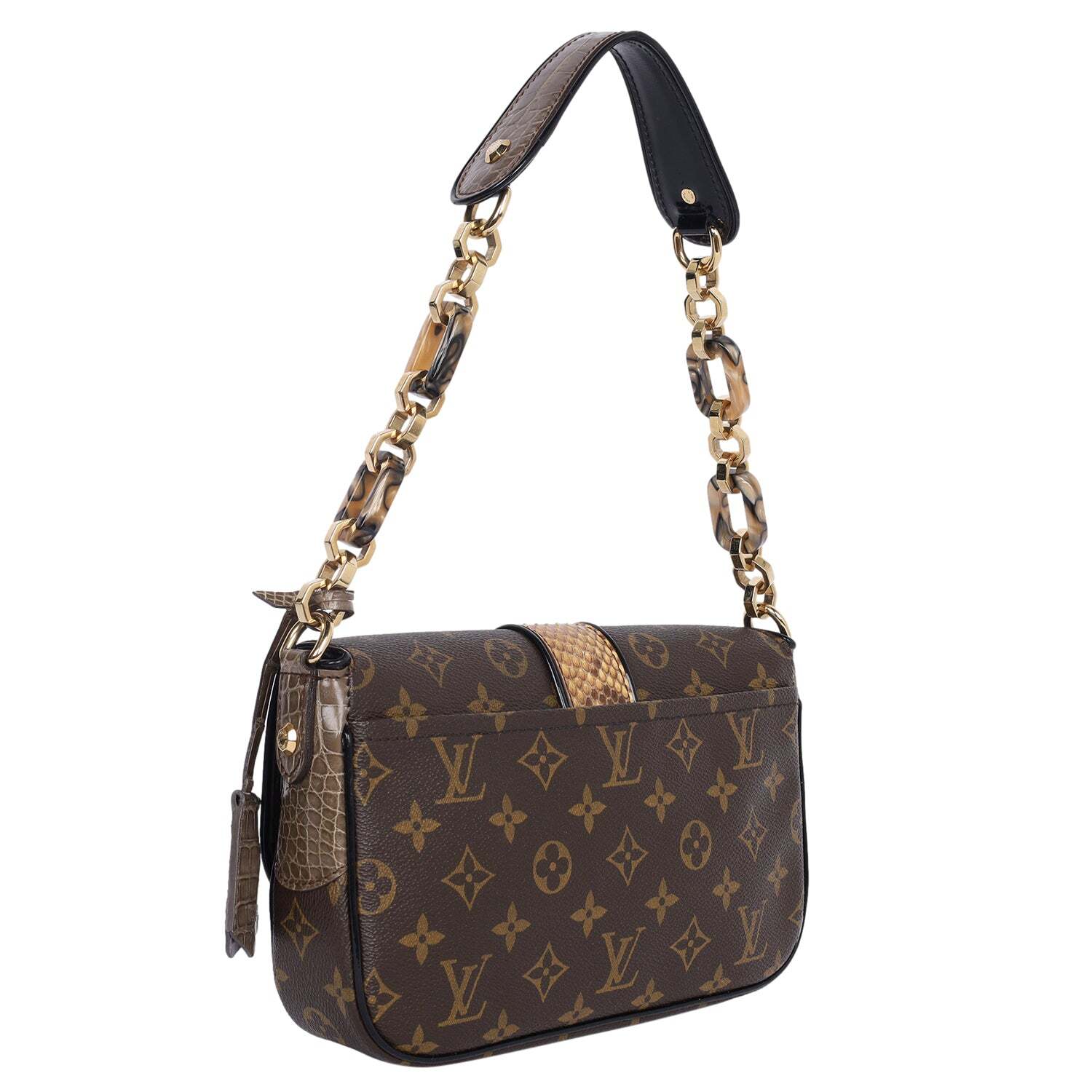 Louis Vuitton Monogramissime Alligator & Python Shoul… - Gem