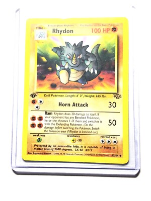 RHYDON - 45/64 - 1st Edition Jungle - Uncommon - Pokemon Card - NM | eBay