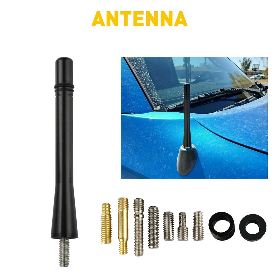 4inch Short Black Antenna Mast Radio AM/FM Rubber+ Copper With Screw ...