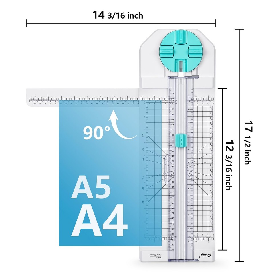 Ecraft 4-in-1 Paper Trimmer: 12" Craft Paper Cutter with Straight, Wavy ...