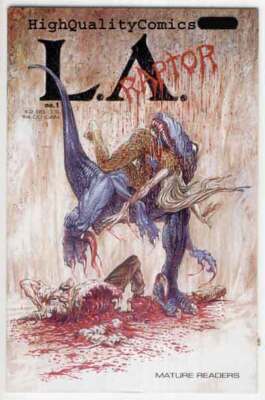 L A RAPTOR #1,Bloody, Dinosaur, 1995,Sewer system, VF, more Dinos in ...