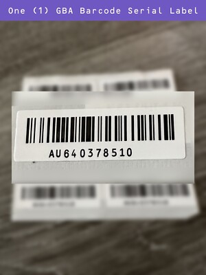 1 (ONE) Nintendo Game Boy Advance AGB-001 Replacement Bar Code Serial ...