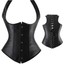 Women‘s Black Waist Training Corset Steampunk Gothic Basque Bustier ...