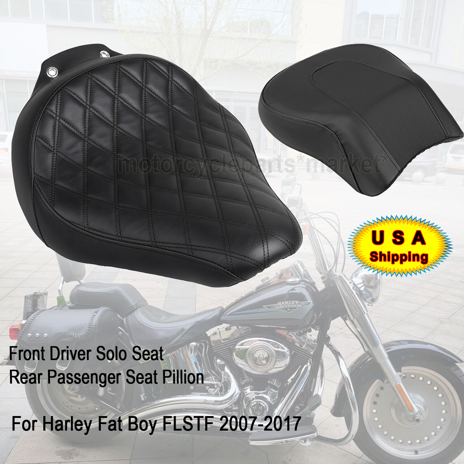 2007-2017 For Harley Fat Boy FLSTF Fit Front Driver Rear Passenger ...