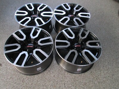 20" GMC CHEVY 1500 FACTORY OEM WHEELS RIMS SET BLACK MACHINED AT4 | eBay