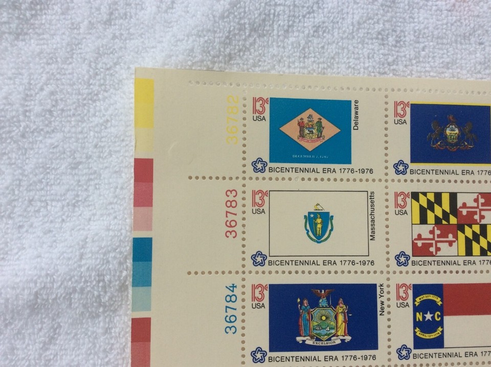 USPS Stamps Scott 1682a Bicentennial State Flag Sheet 50 X $.13 Stamps ...