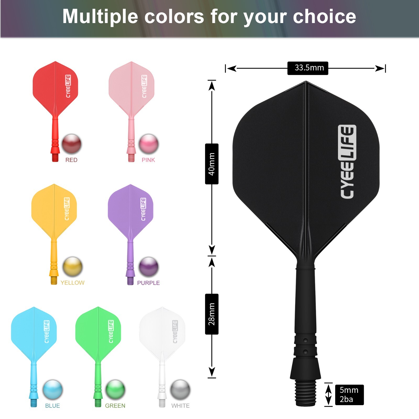CyeeLife 6 PCS 2BA Molded Dart Flights and Shafts in One Piece | eBay