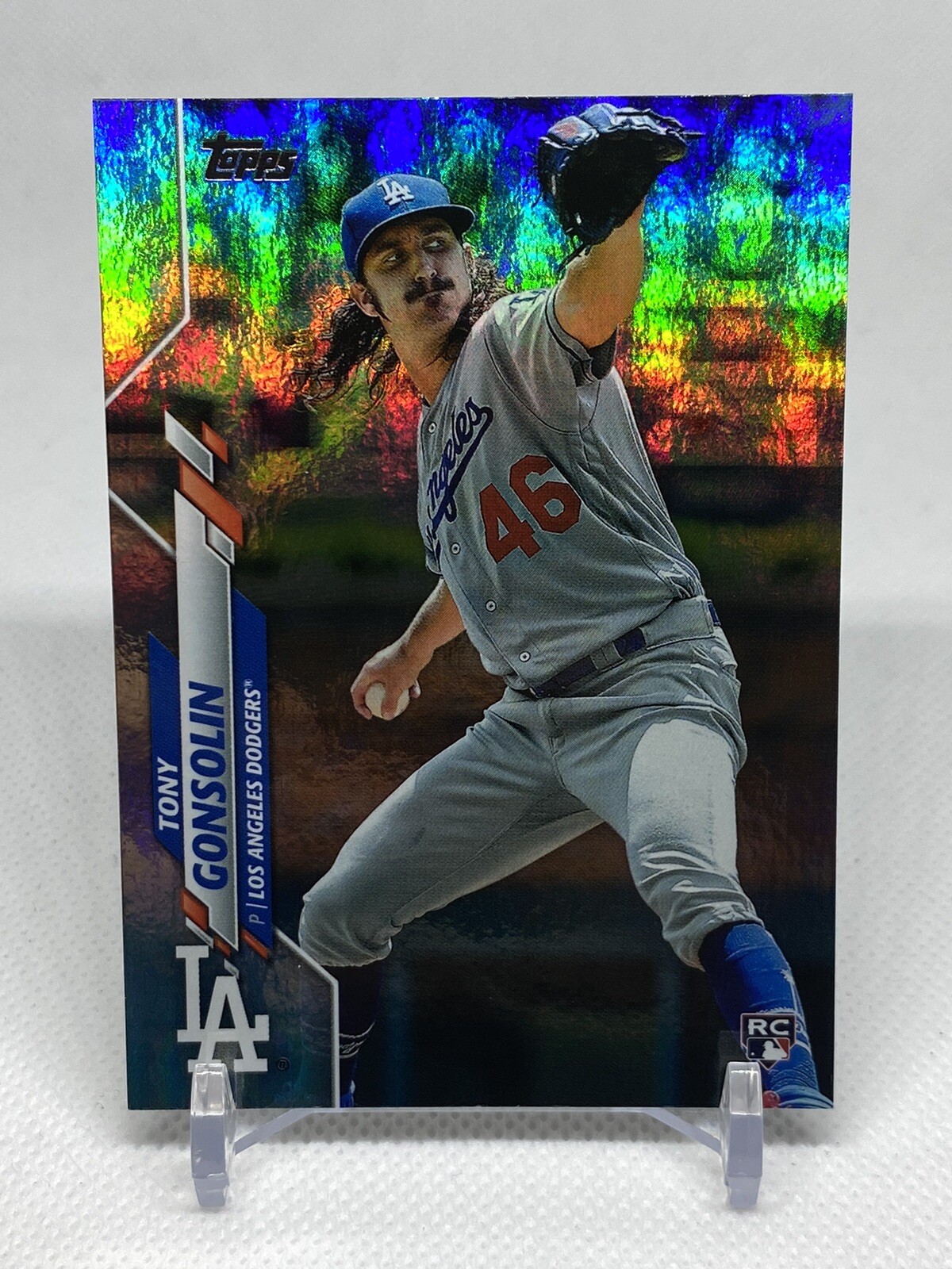 Tony Gonsolin 2020 Topps Series 1 Rookie RC Rainbow Foil Parallel SP ...