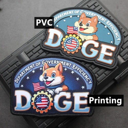 DOGE PVC Patch Rubber Printing Tactical Badge United States Flag Cute ...