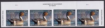 US RW91 Northern Pintail $25 header plate strip 4 MNH 2024-2025 after ...