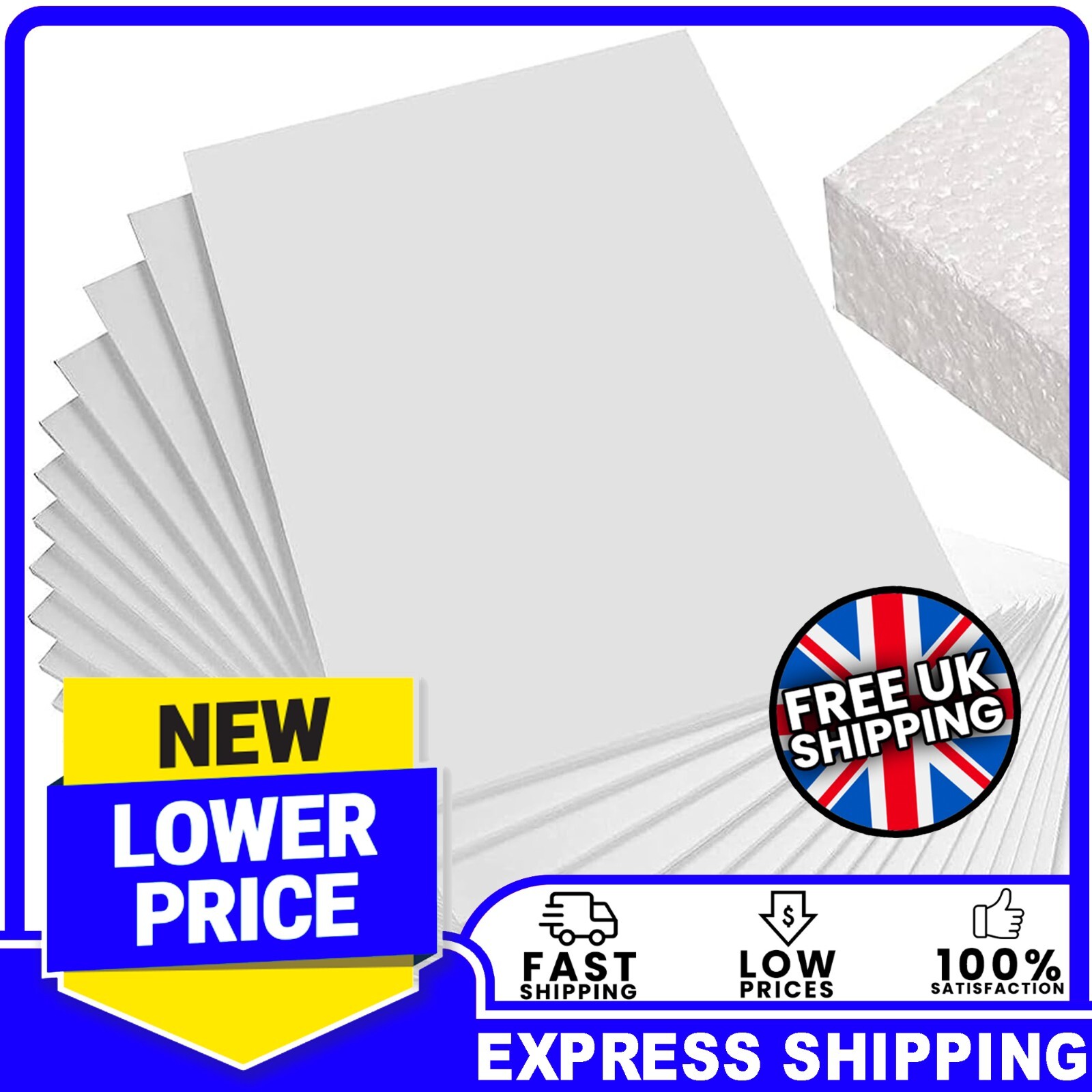 White Protective Expanded Polystyrene (EPS) EPS70 SDN Rigid Foam Sheets ...