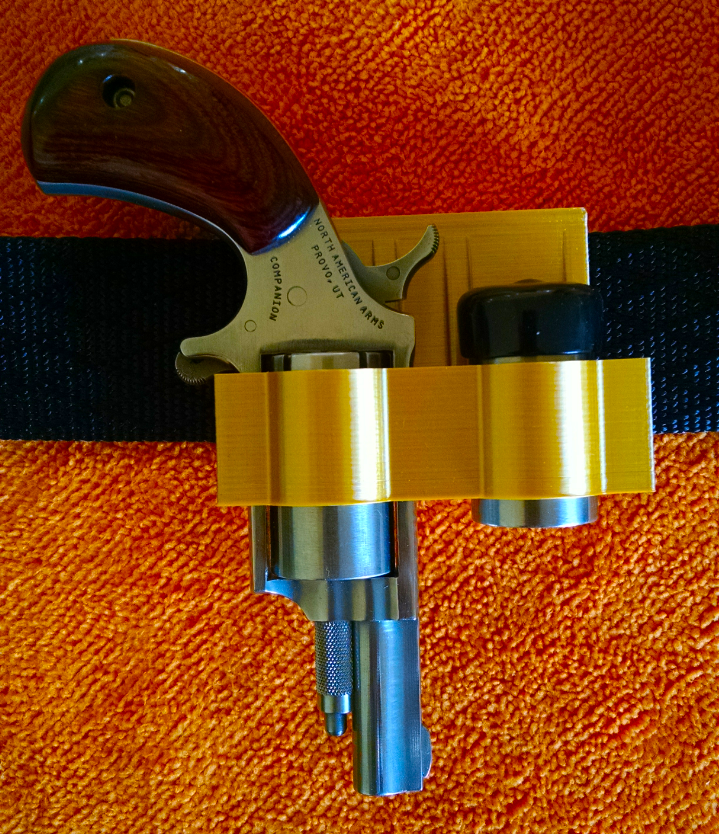 North American Arms NAA Magnum frame revolver Gold color dual holster ...