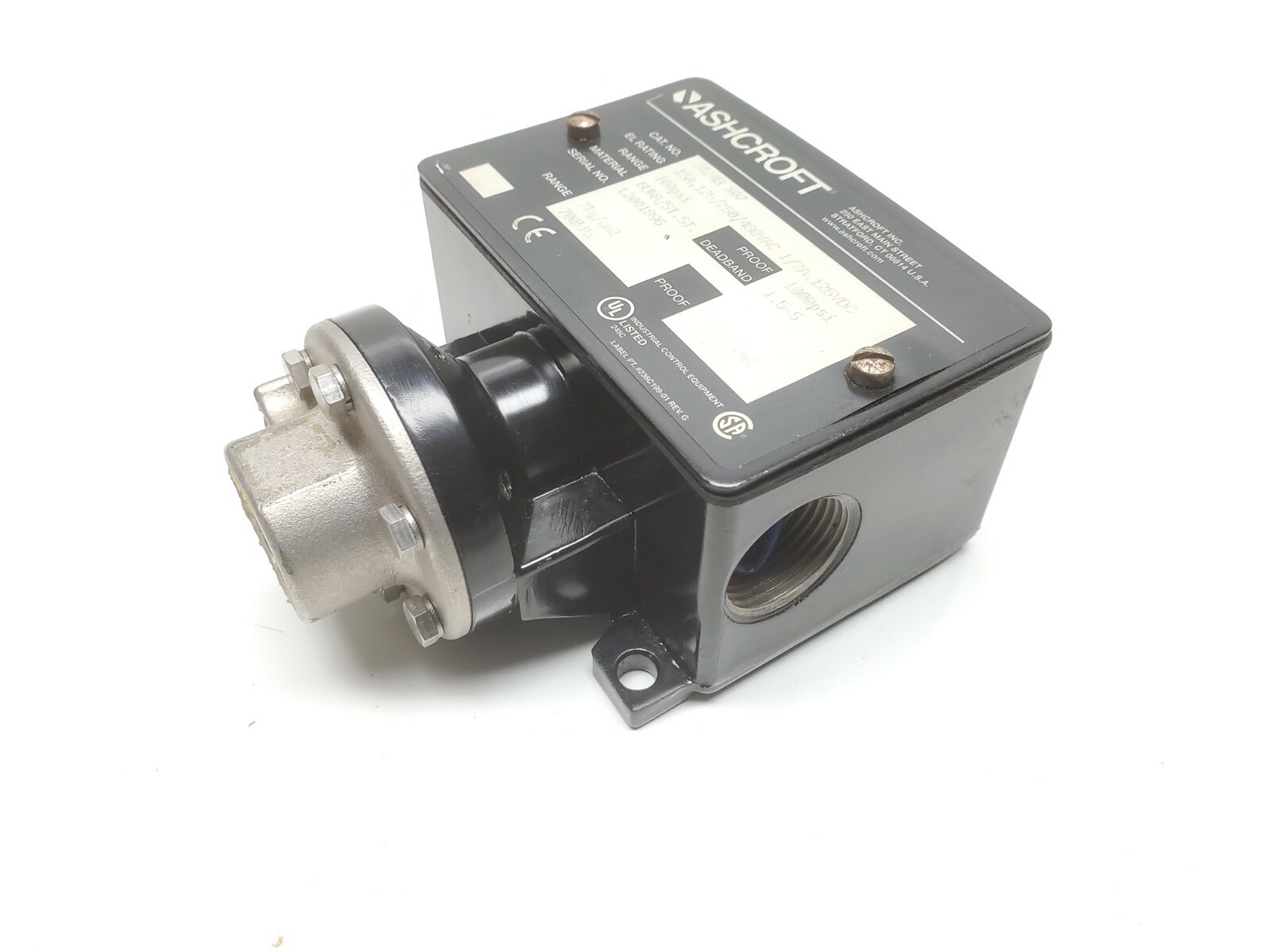 Ashcroft Pressure Switch 15a 125/250/480vac 125vdc B424v-x07 for sale ...