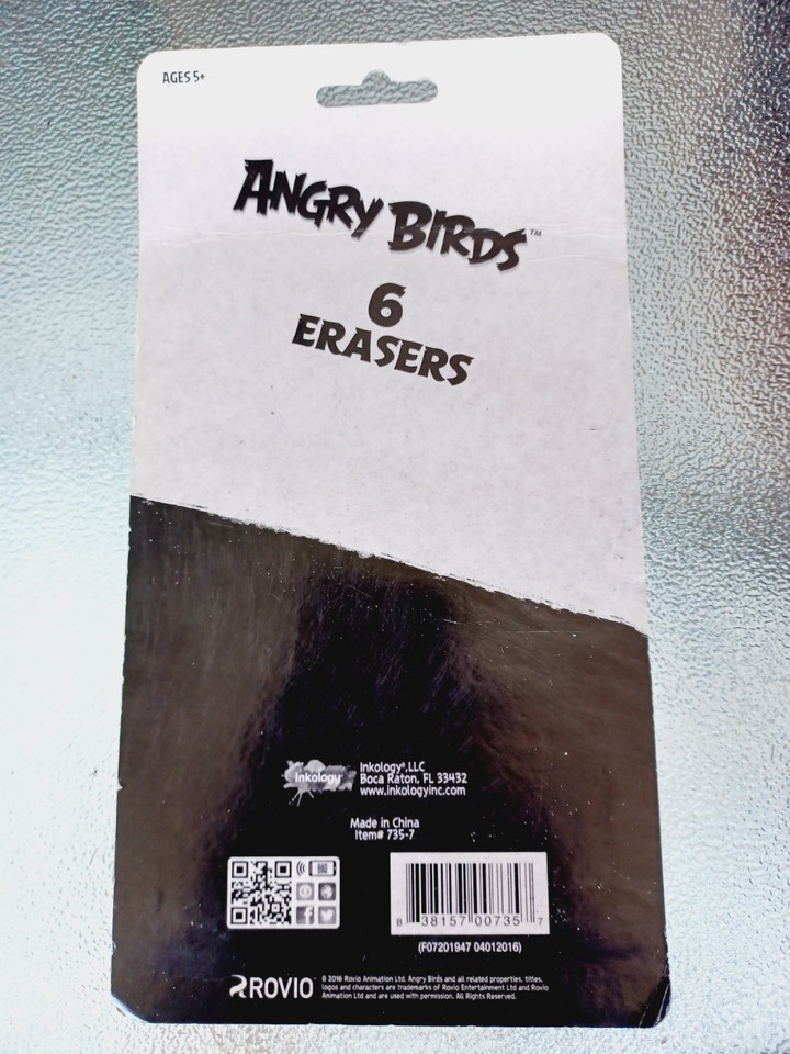 Angry Bird Erasers 6 Pack School Rovio 2016 Cowboy Short Green Pig Red ...