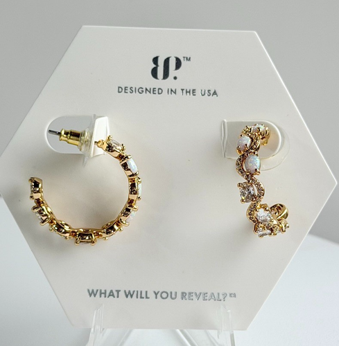 Bomb Party October Earrings Hoops "A Little Bit Legendary" White Opal ...
