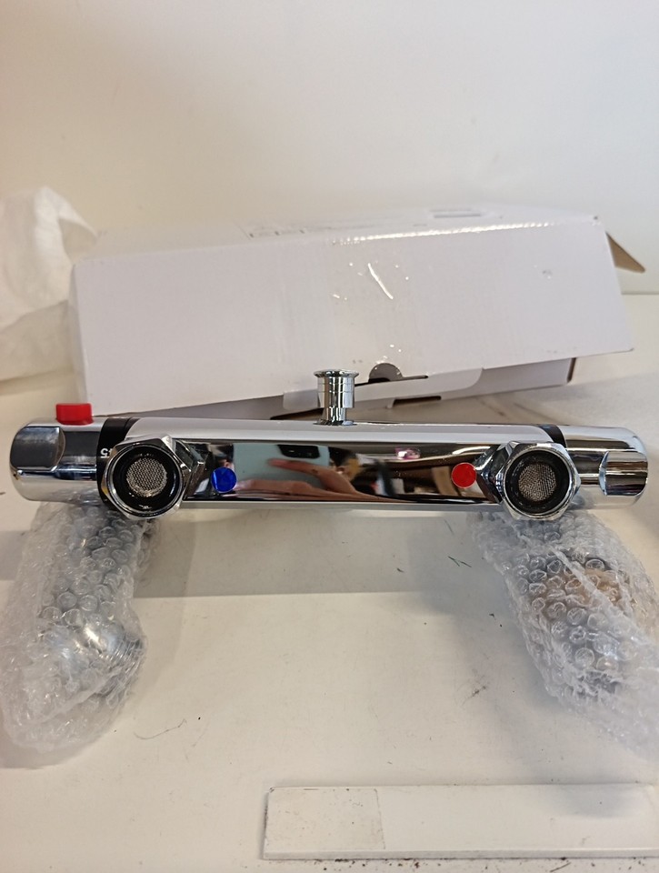 Thermostatic Bath Shower Mixer Tap Chrome Deck Mounted Anti-Scald ...