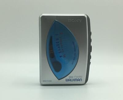 Sony Walkman Portable Cassette Player - AM/FM Radio - Silver/Blue (WM ...