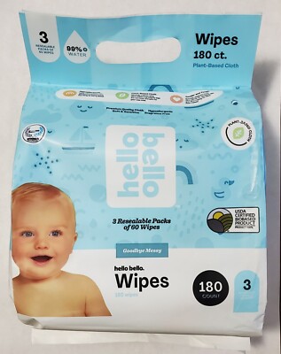 Baby Wipes by HELLO BELLO, 60 count 3 pack - 180 ct total - fragrance ...