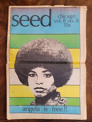 Chicago Seed Underground Newspaper Free Angela Davis Antiwar Articles ...