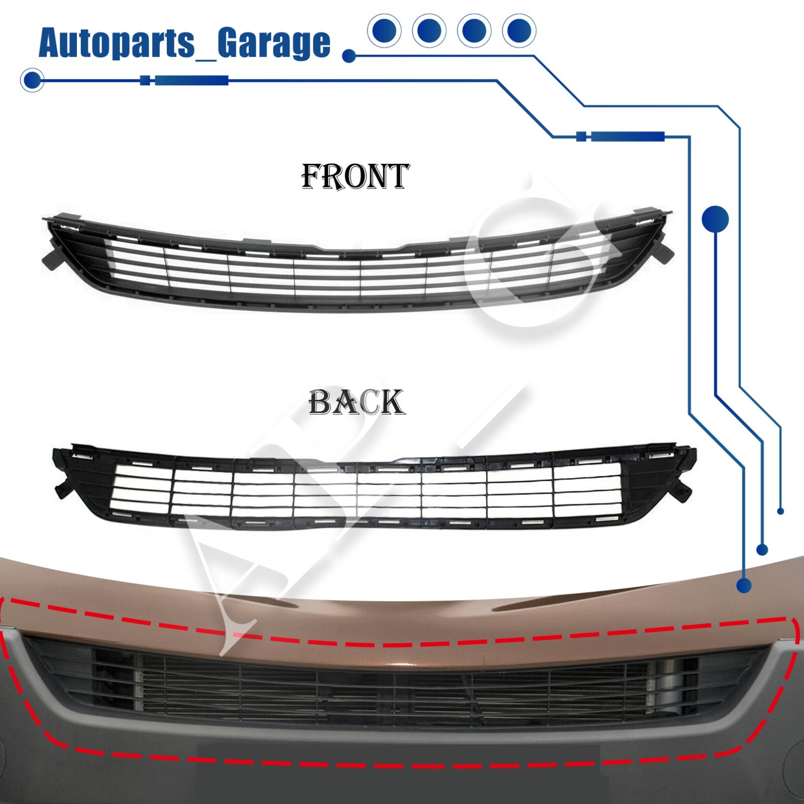 Front Bumper Lower Grille For 2013 2014 2015 Toyota RAV4 TO1036141 ...
