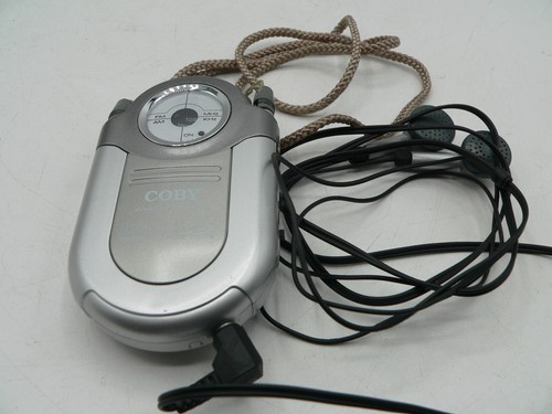 2003 Coby CX-7 Mini AM/FM Pocket Radio With Headphones, Neck Strap ...