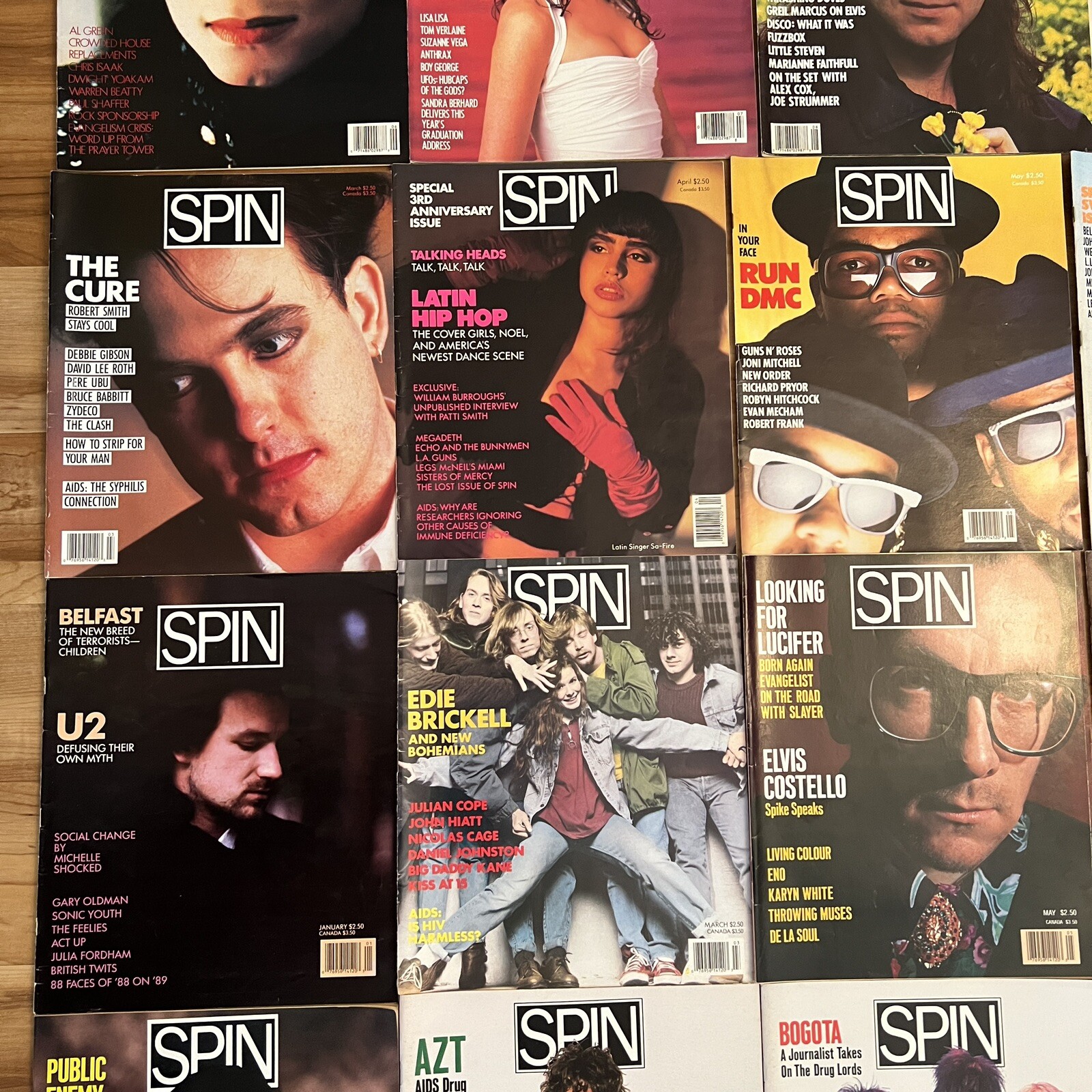 Lot Of 40 SPIN Magazine Music News Photos 1986-1991 Rare Copies ...