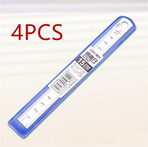 DELI 4PCS 15CM Centimeter Scale Steel Ruler School / Office Supplies ...