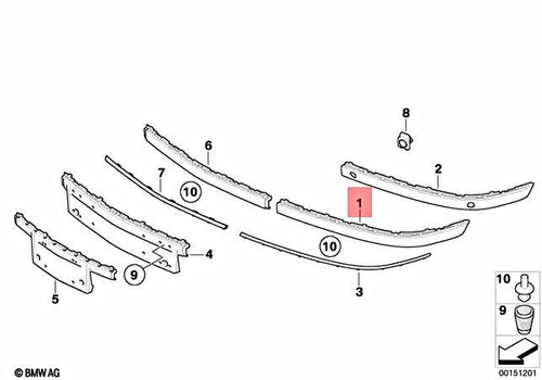 Genuine BMW Alpina B7 E65 E66 E67 Bumper Guard Primed Front Left ...