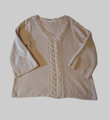 Westport 1962 Pink, Silver Metallic Thread Sweater Women's Plus Size 3X ...