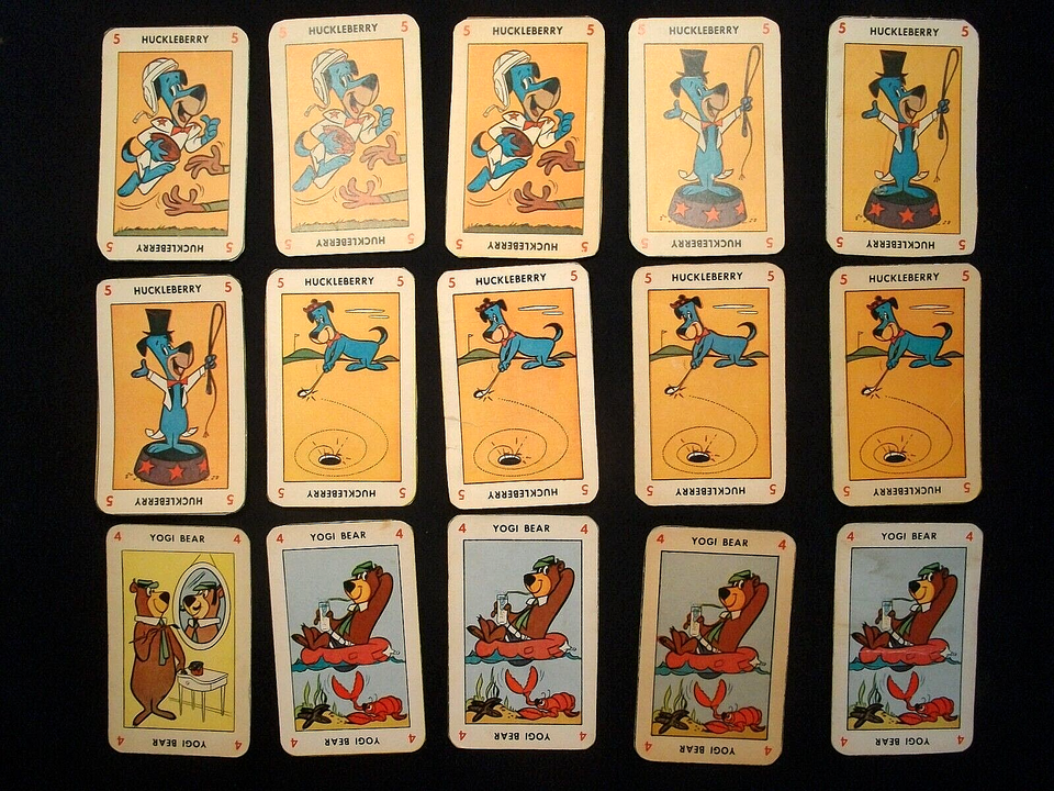 1960's Kellogg's Corn Flakes YOGI POGI cereal box game cards QUANTITY U ...