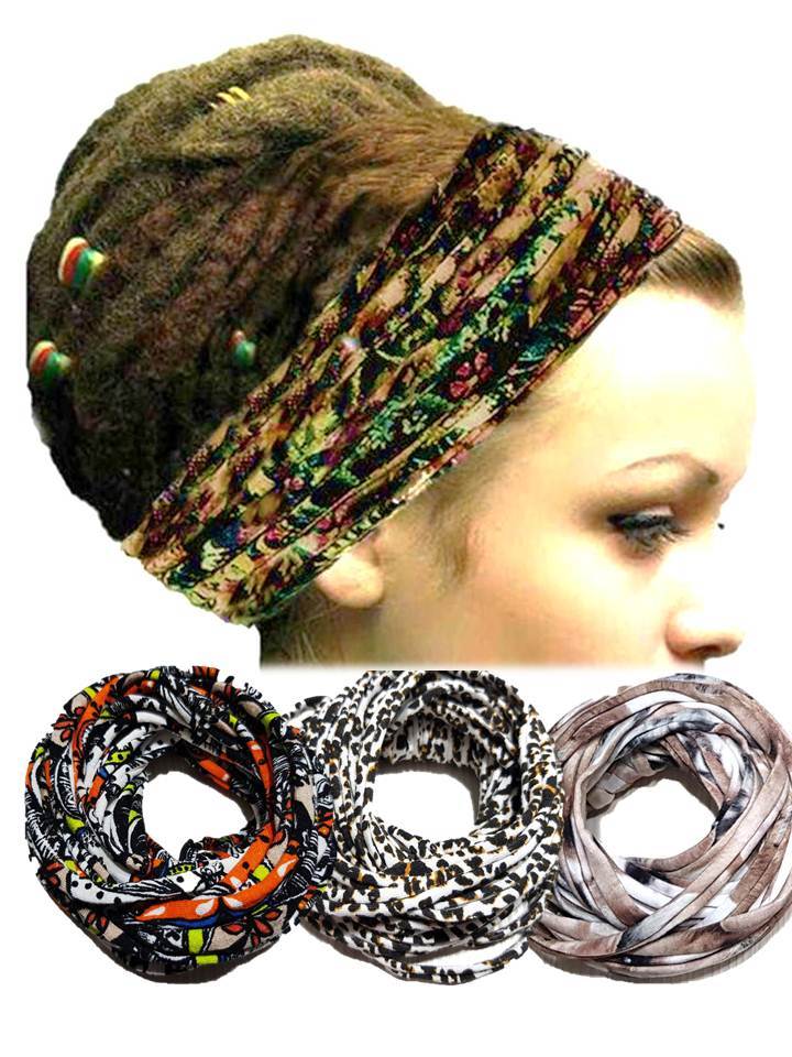 Dreadlock accessories Dreadlocks Sweatband Hippie Boho Gypsy Headwraps ...