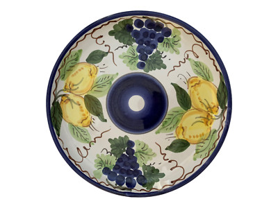 Vietri Dip A Mano Hand Painted Salad Plate Dish Lemons and Grapes Italy ...