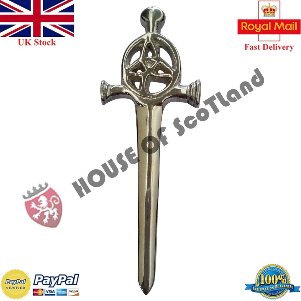 Scottish Kilt Pins Various Design Chrome Finish 4" Highland Pin ...