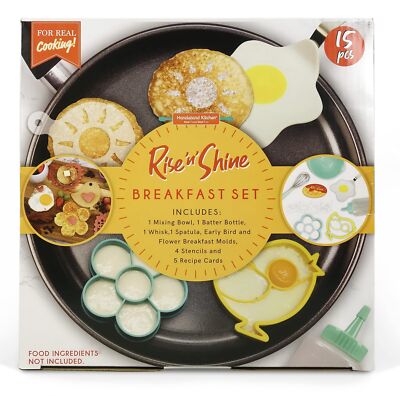Rise and Shine Breakfast Making Set 5-piece with Recipes for Kids Pan ...