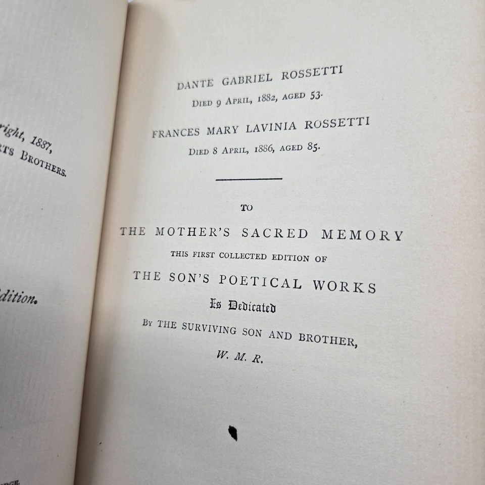 Antique Leather 2 Volume Set Poetical Works of Dante Gabriel Rossetti ...