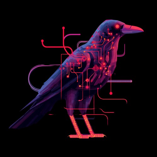 Cybernetic Horror Crow Vinyl Car Decal Sticker – Waterproof & UV ...