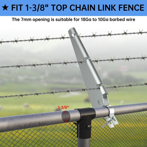 7 Pack Barbed Wire Arm for 1-3/8"" Chain Link Fence, Galvanized Steel ...